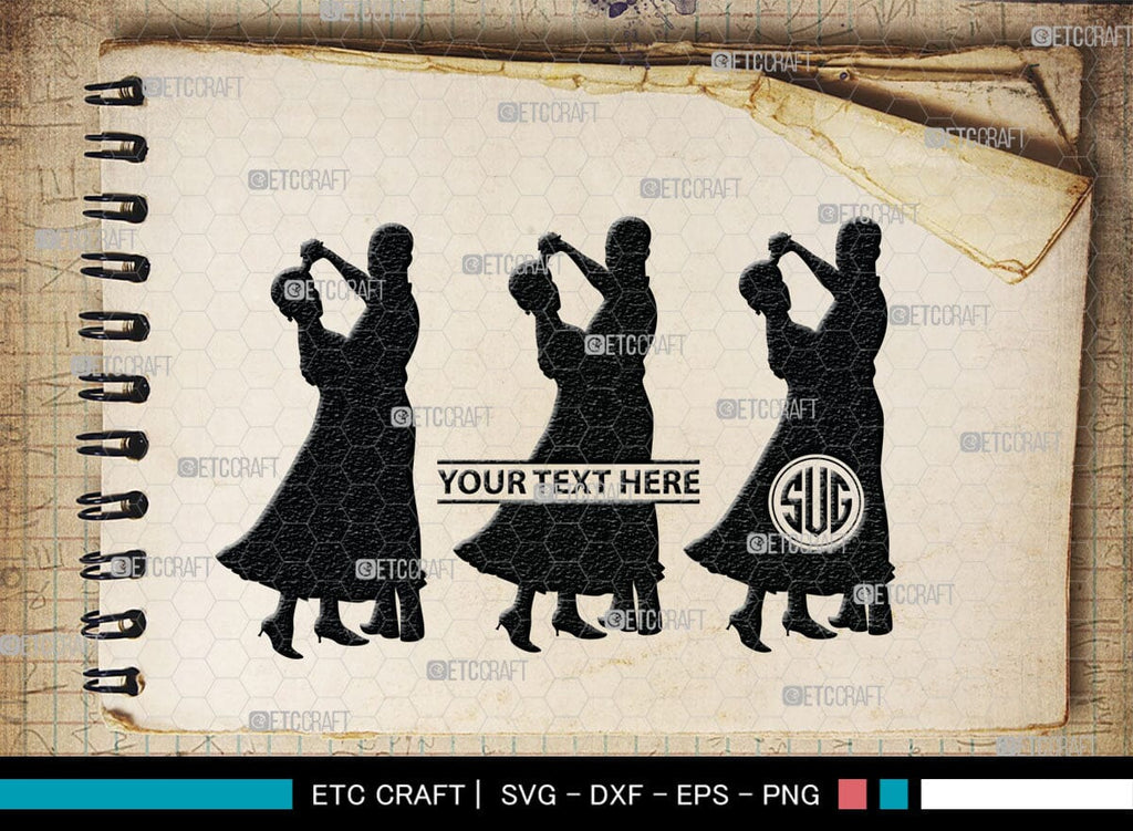 Ballroom Dance Monogram, Ballroom Dance Silhouette, Ballroom Dance SVG ...