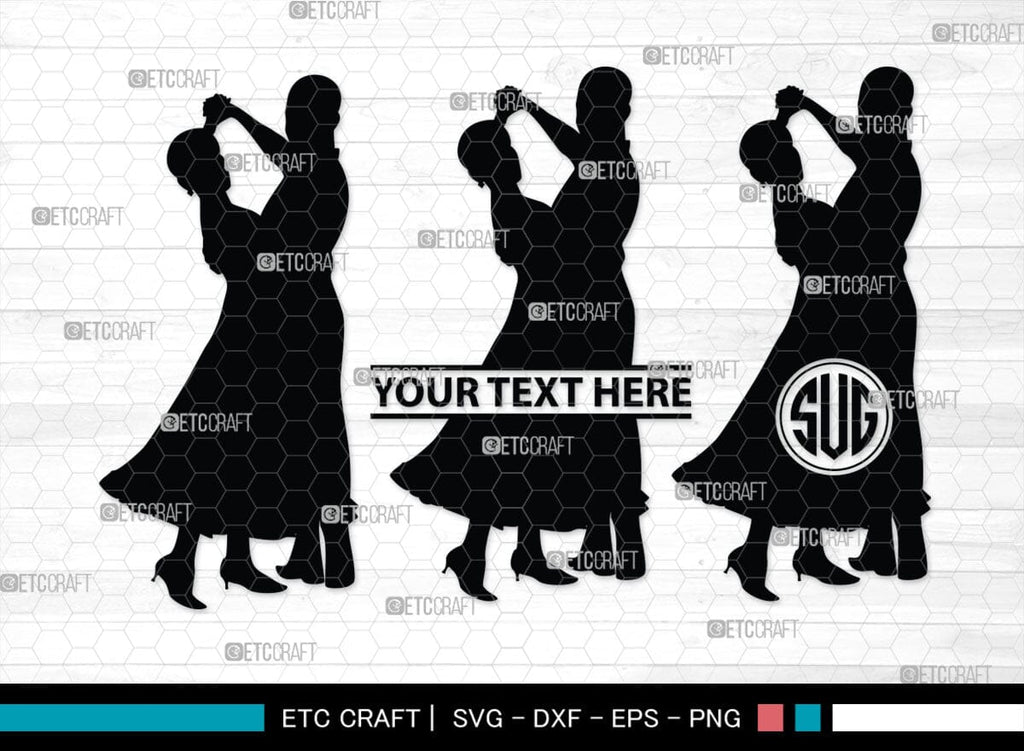 Ballroom Dance Monogram, Ballroom Dance Silhouette, Ballroom Dance SVG ...