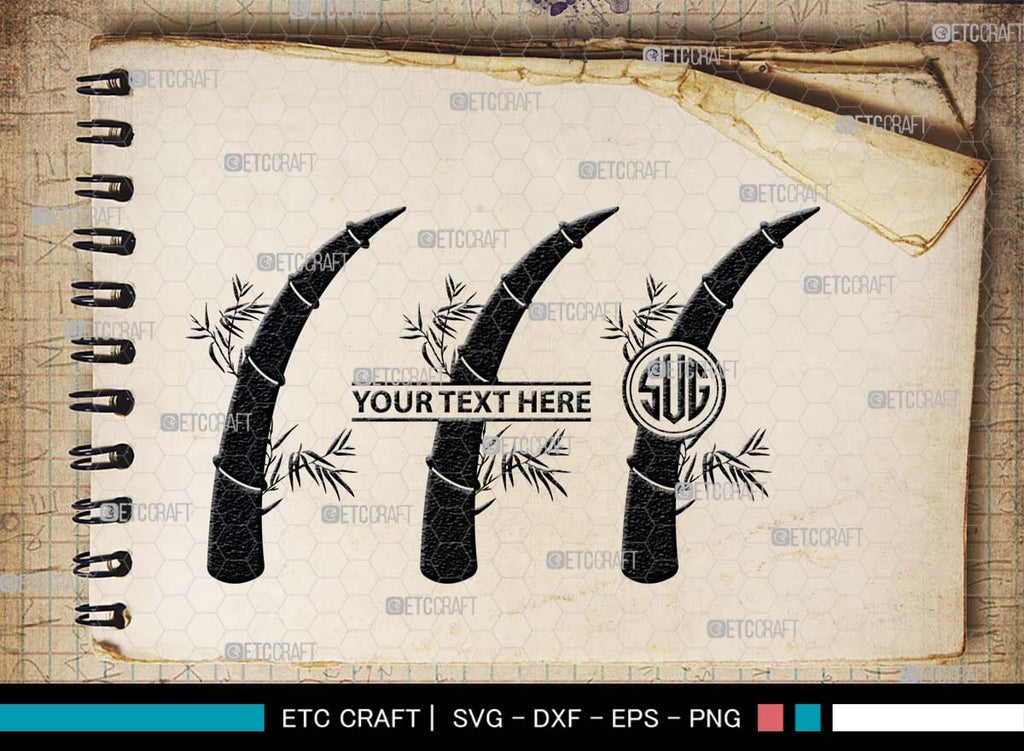 Bamboo Monogram, Bamboo Silhouette, Bamboo SVG, Plant Svg, Bamboo ...