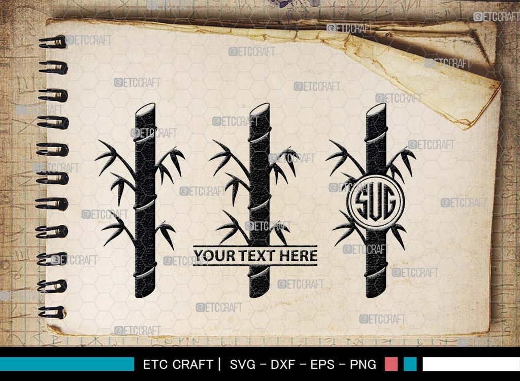 Bamboo Monogram, Bamboo Silhouette, Bamboo SVG, Plant Svg, Bamboo ...