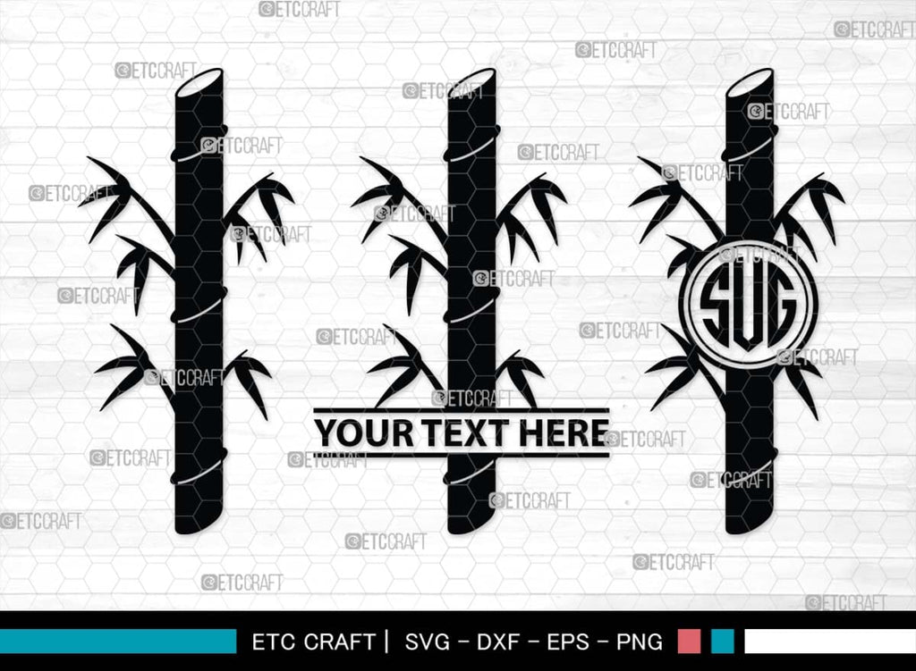 Bamboo Monogram, Bamboo Silhouette, Bamboo SVG, Plant Svg, Bamboo ...