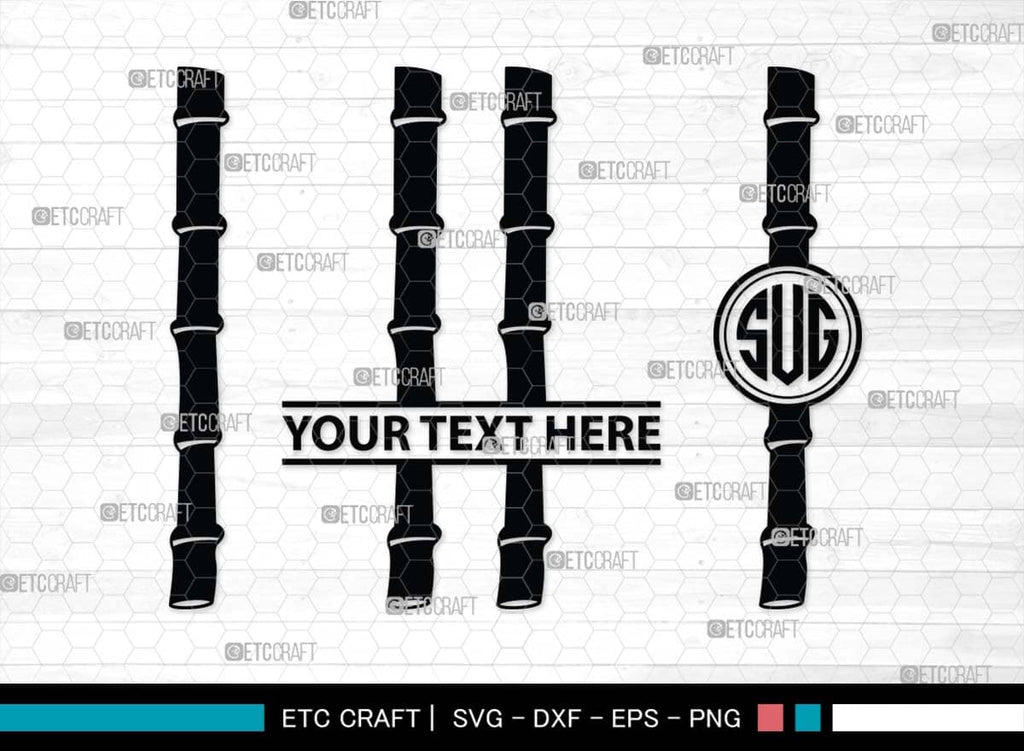 Bamboo Monogram, Bamboo Silhouette, Bamboo SVG, Plant Svg, Bamboo ...