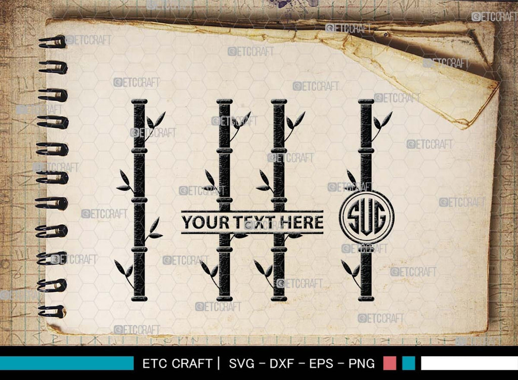 Bamboo Monogram, Bamboo Silhouette, Bamboo SVG, Plant Svg, Bamboo ...