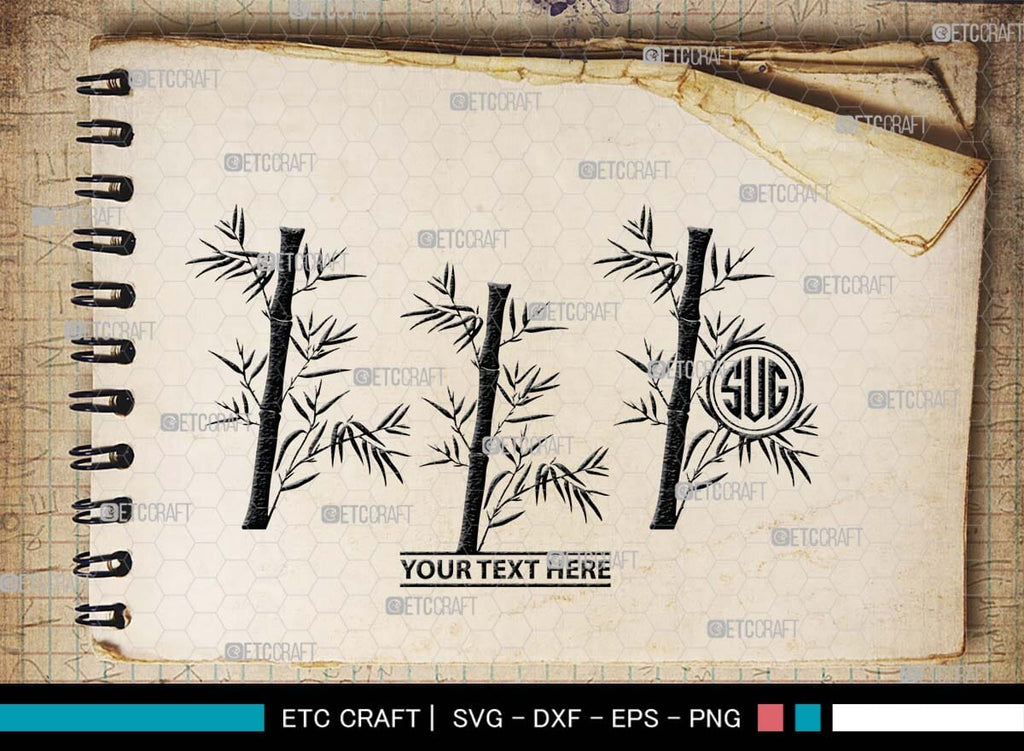 Bamboo Monogram, Bamboo Silhouette, Bamboo SVG, Plant Svg, Bamboo ...