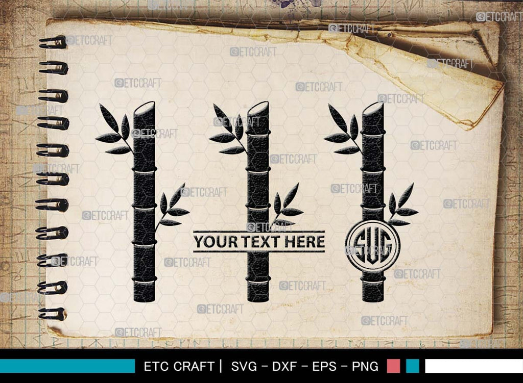 Bamboo Monogram, Bamboo Silhouette, Bamboo SVG, Plant Svg, Bamboo ...