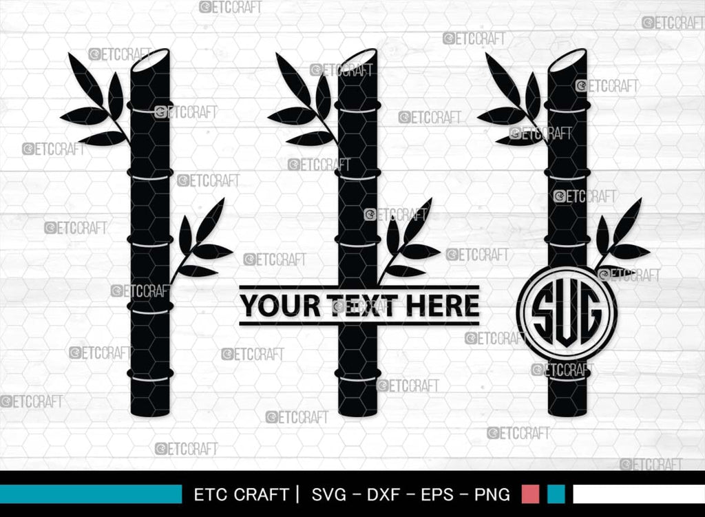 Bamboo Monogram, Bamboo Silhouette, Bamboo SVG, Plant Svg, Bamboo ...