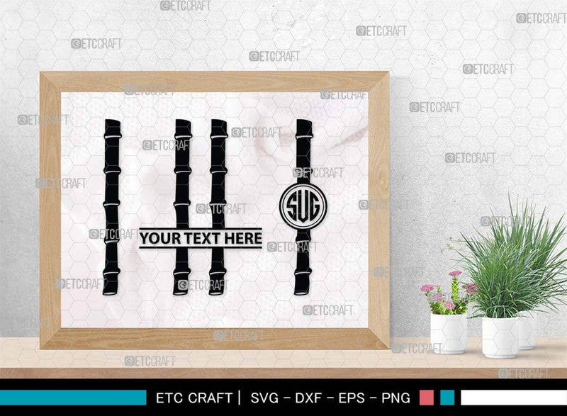 Bamboo Monogram, Bamboo Silhouette, Bamboo SVG, Plant Svg, Bamboo ...