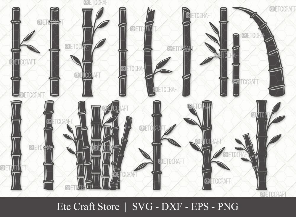 Bamboo Silhouette SVG Cut File | Leaf Svg | Bamboo Stems Svg | Bamboo ...