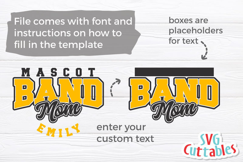 Band svg Cut File - Band Mom Template 001- svg - eps - dxf - png - Mar ...