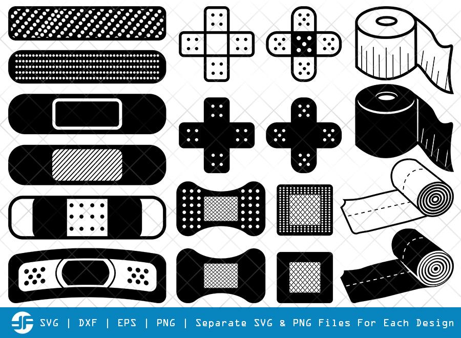 Bandage SVG Cut Files | Band Aid Silhouette Bundle - So Fontsy
