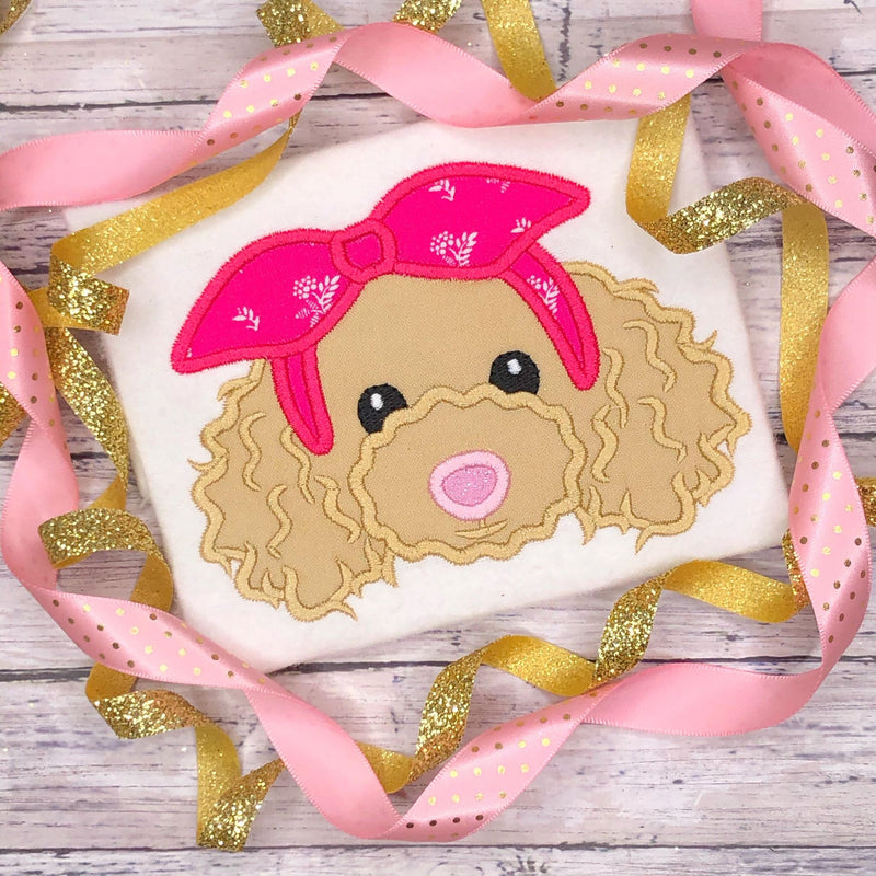 Bandana Labradoodle Applique Machine Embroidery Design - So Fontsy