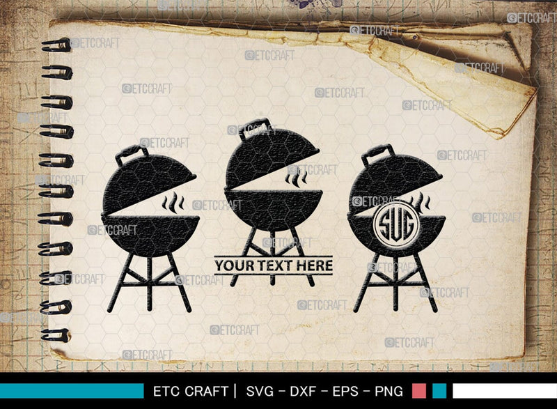 Barbecue Monogram, Barbecue Silhouette, Barbecue SVG, Bbq Svg, Grilled ...