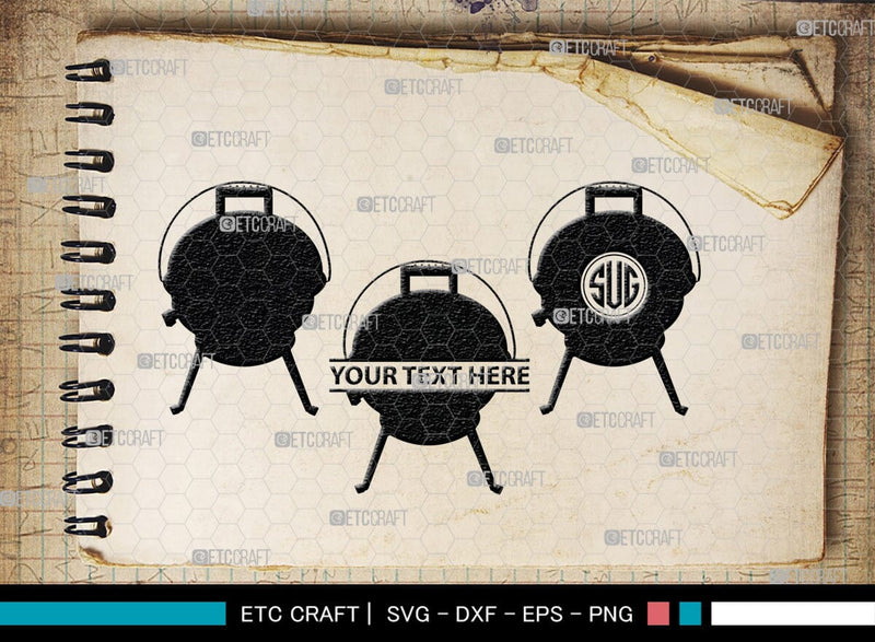 Barbecue Monogram, Barbecue Silhouette, Barbecue SVG, Bbq Svg, Grilled ...