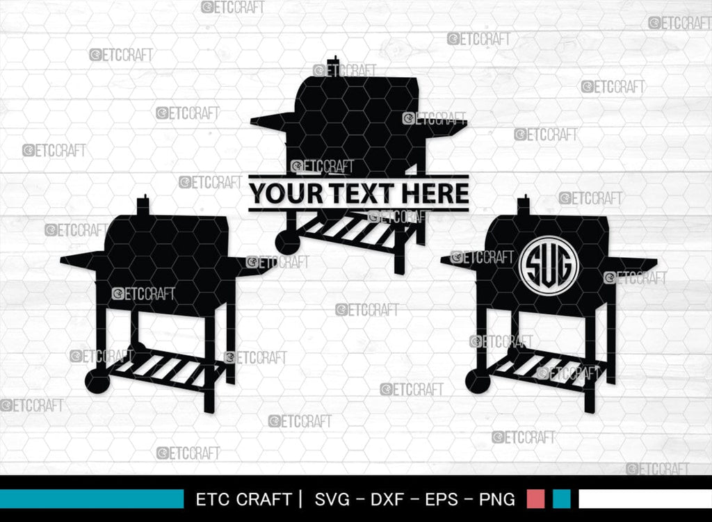 Barbecue Monogram, Barbecue Silhouette, Barbecue SVG, Bbq Svg, Grilled ...
