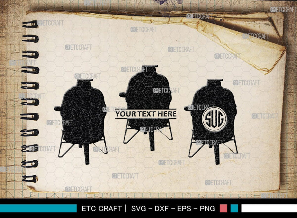 Barbecue Monogram, Barbecue Silhouette, Barbecue SVG, Bbq Svg, Grilled ...