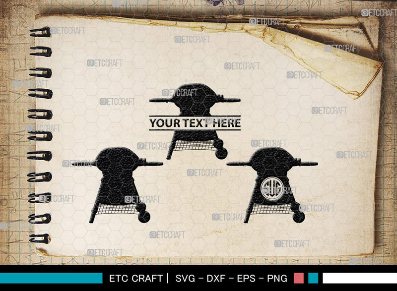 Barbecue Monogram, Barbecue Silhouette, Barbecue SVG, Bbq Svg, Grilled ...