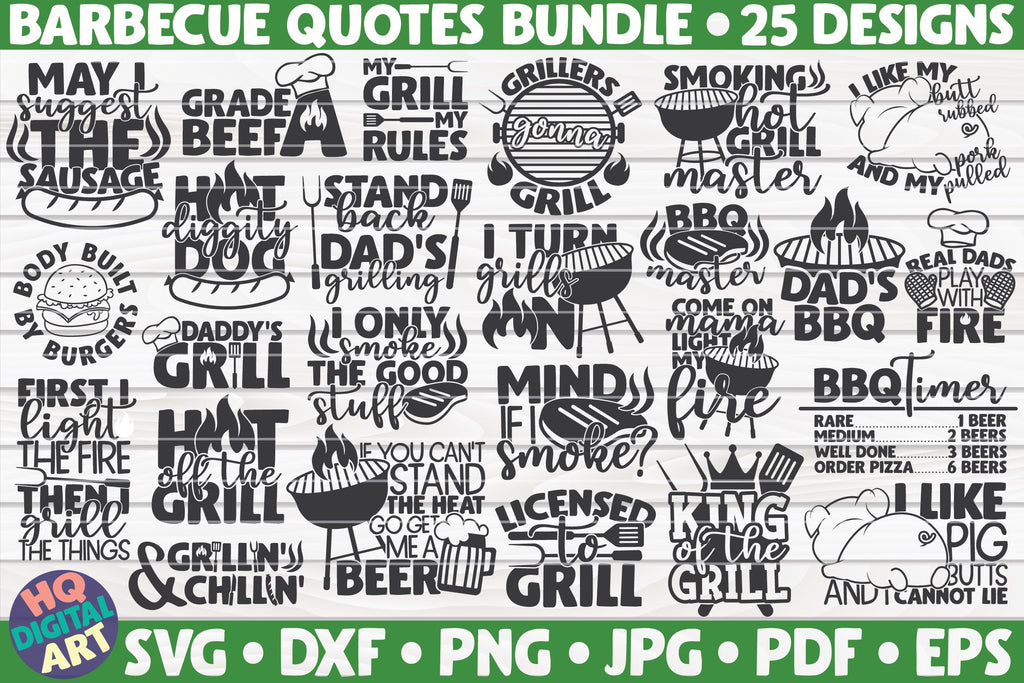 Barbecue quotes SVG Bundle | 25 designs - So Fontsy
