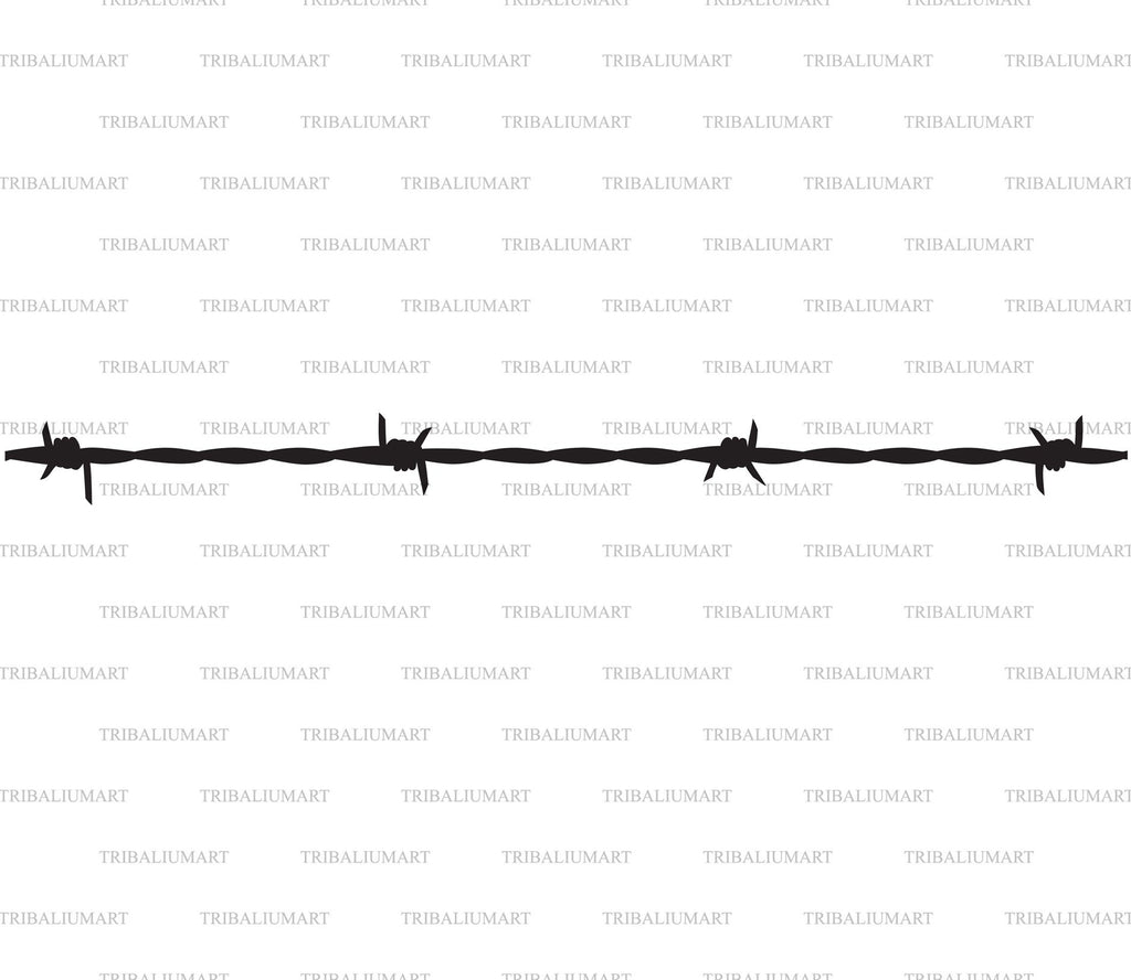 Barbed or Barb Wire. Cut files for Cricut. Clip Art silhouette (eps ...