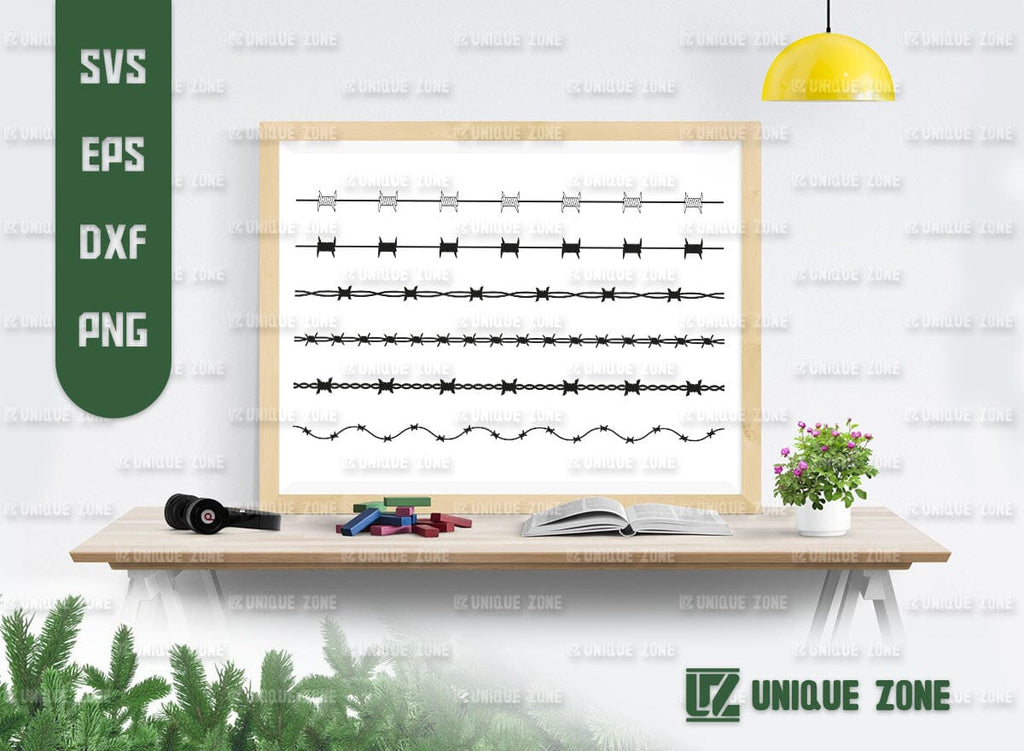 Barbed Wire SVG Bundle, Barbed Wire Frame Silhouette, Barb Wire Svg ...