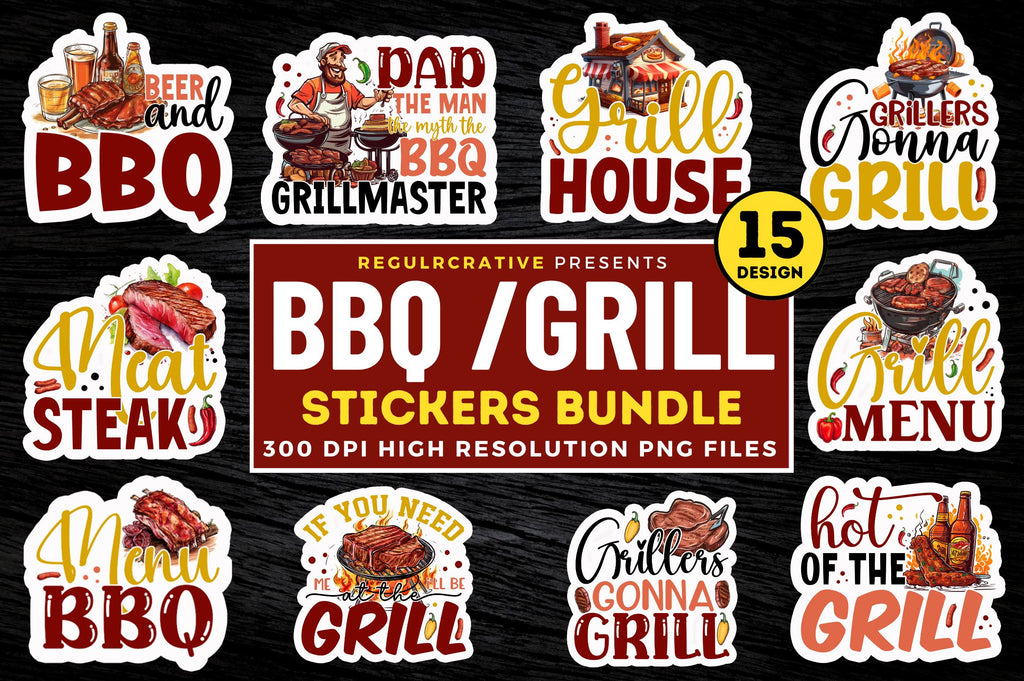 Barbeque Stickers Bundle - So Fontsy