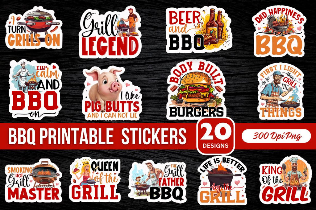Barbeque Stickers Bundle - So Fontsy