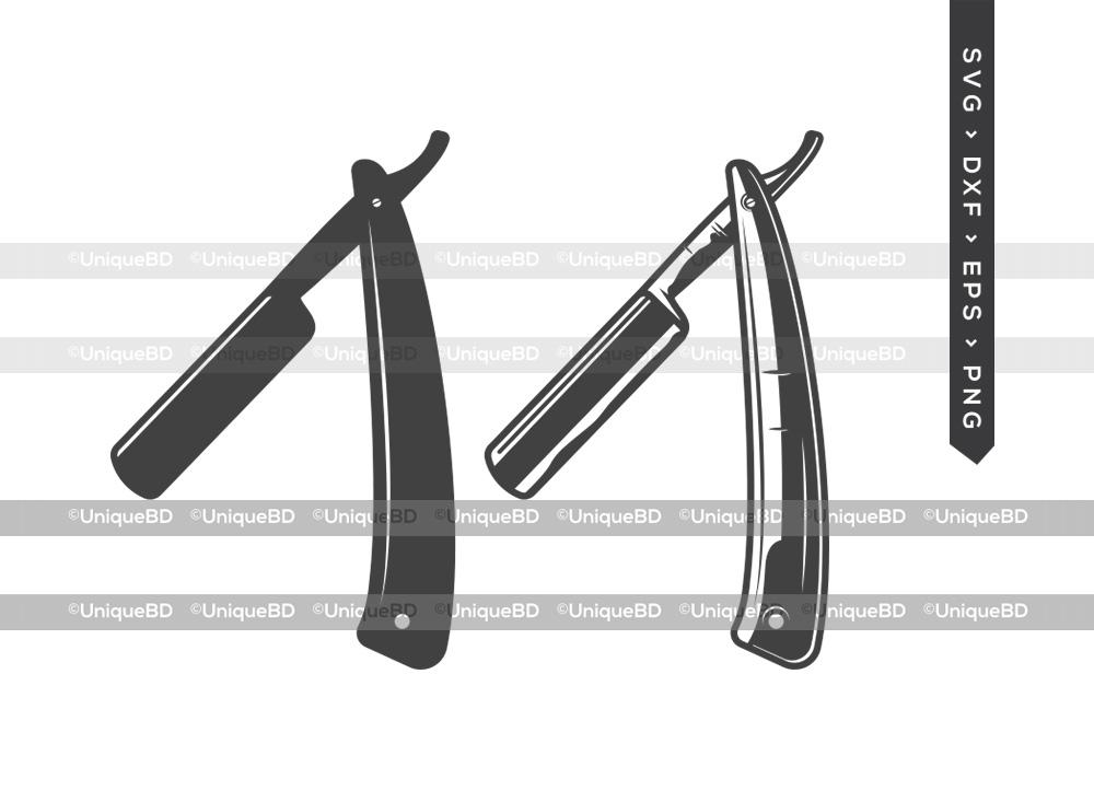 Barber Razor SVG Cut File | Razor Svg | Straight Razor Svg |Razor Icon ...