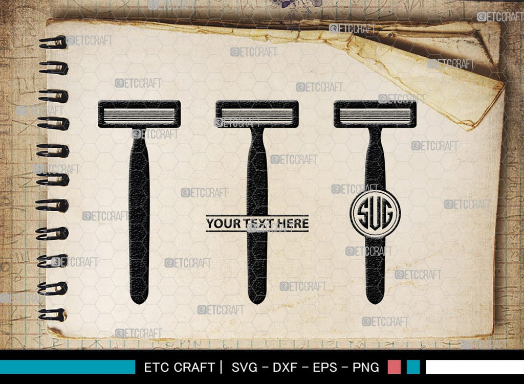 Barber Tool Monogram, Barber Tool Silhouette, Barber Tool SVG, Razor ...