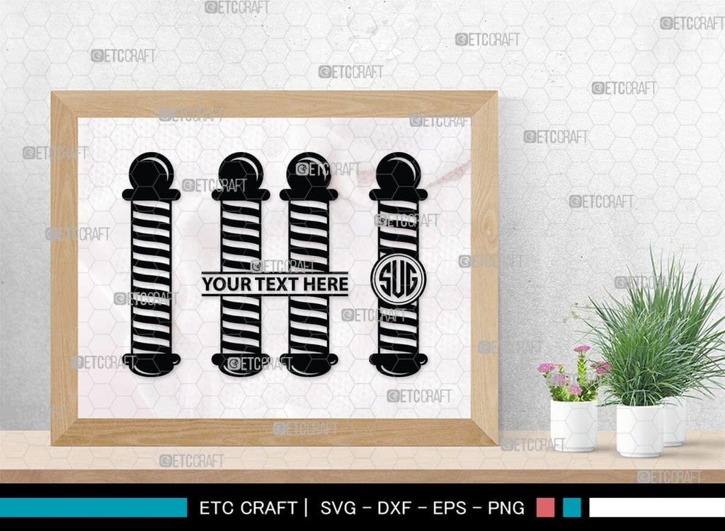 Barber Tool Monogram, Barber Tool Silhouette, Barber Tool SVG, Razor ...