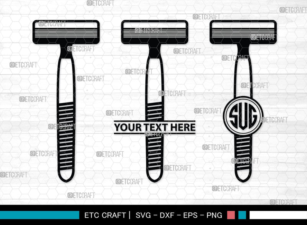 Barber Tool Monogram, Barber Tool Silhouette, Barber Tool SVG, Razor ...