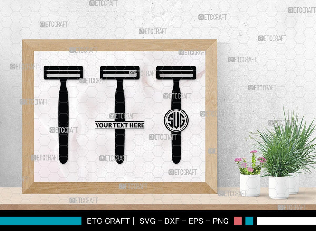 Barber Tool Monogram, Barber Tool Silhouette, Barber Tool SVG, Razor ...