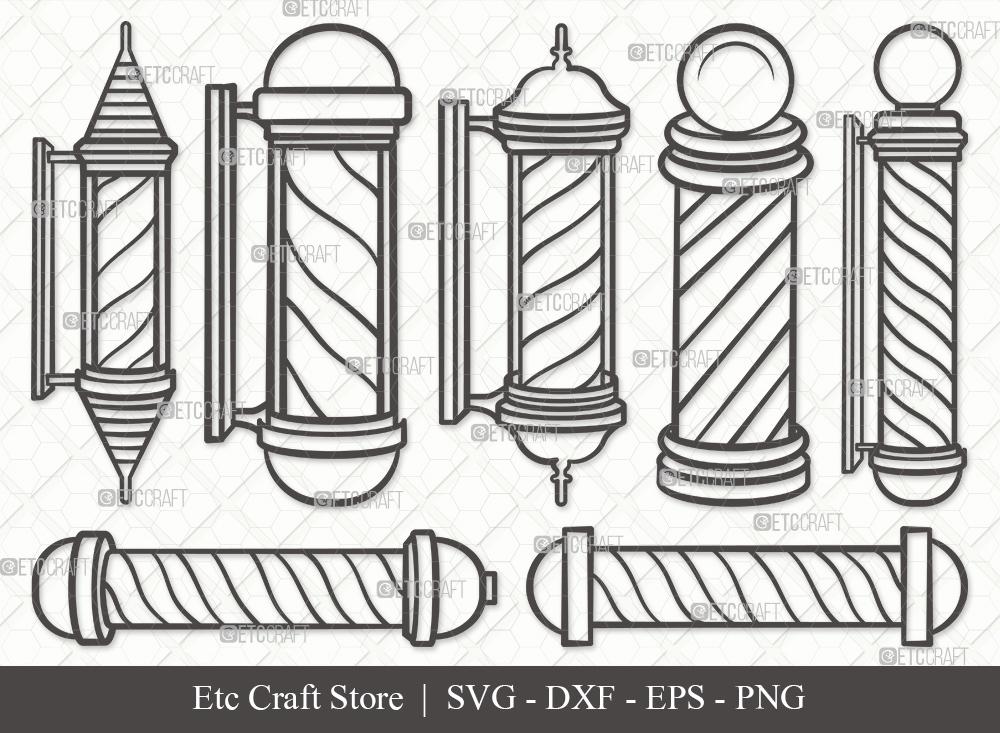 Barbers Pole Outline SVG Cut File | Barber Svg | Barbershop Svg ...