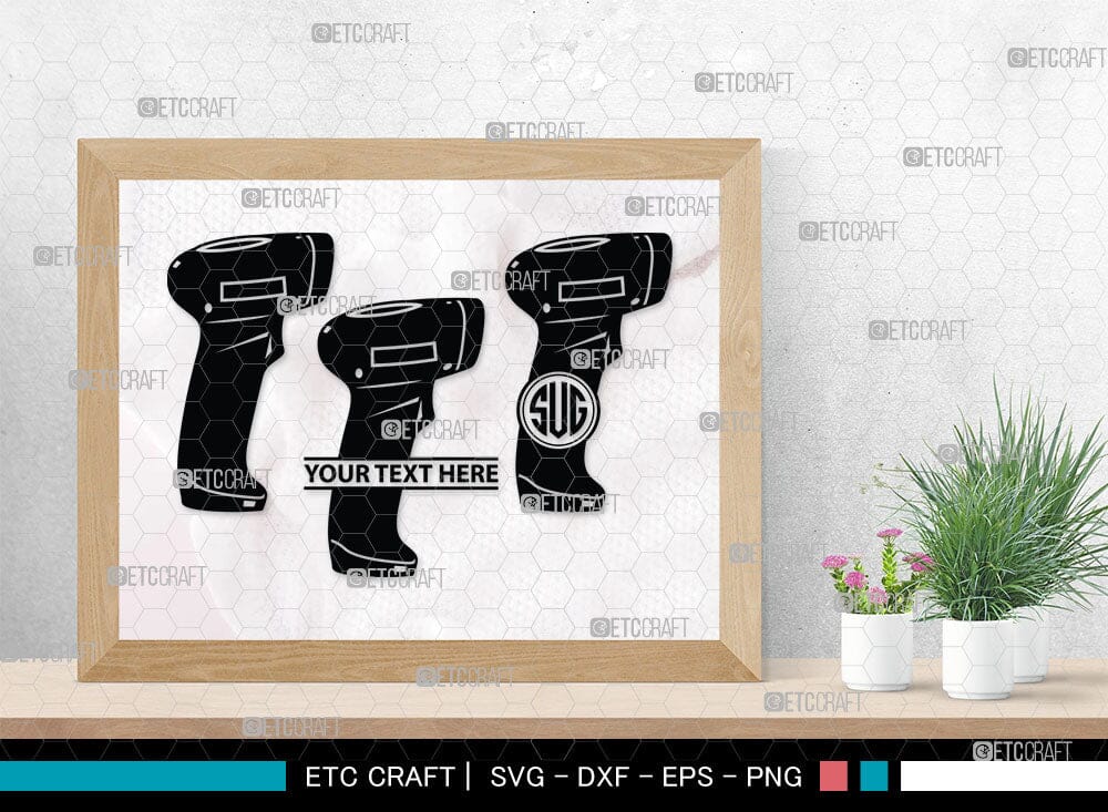 Barcode Scanner Monogram, Barcode Scanner Silhouette, Scanner Svg ...