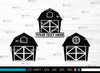 Barn House Monogram, Barn House Silhouette, Barn House SVG, Farm Barn ...