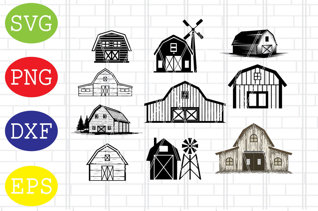 Barn Svg, Barn Outline Svg, Barn House Svg, Farm Life Svg - So Fontsy