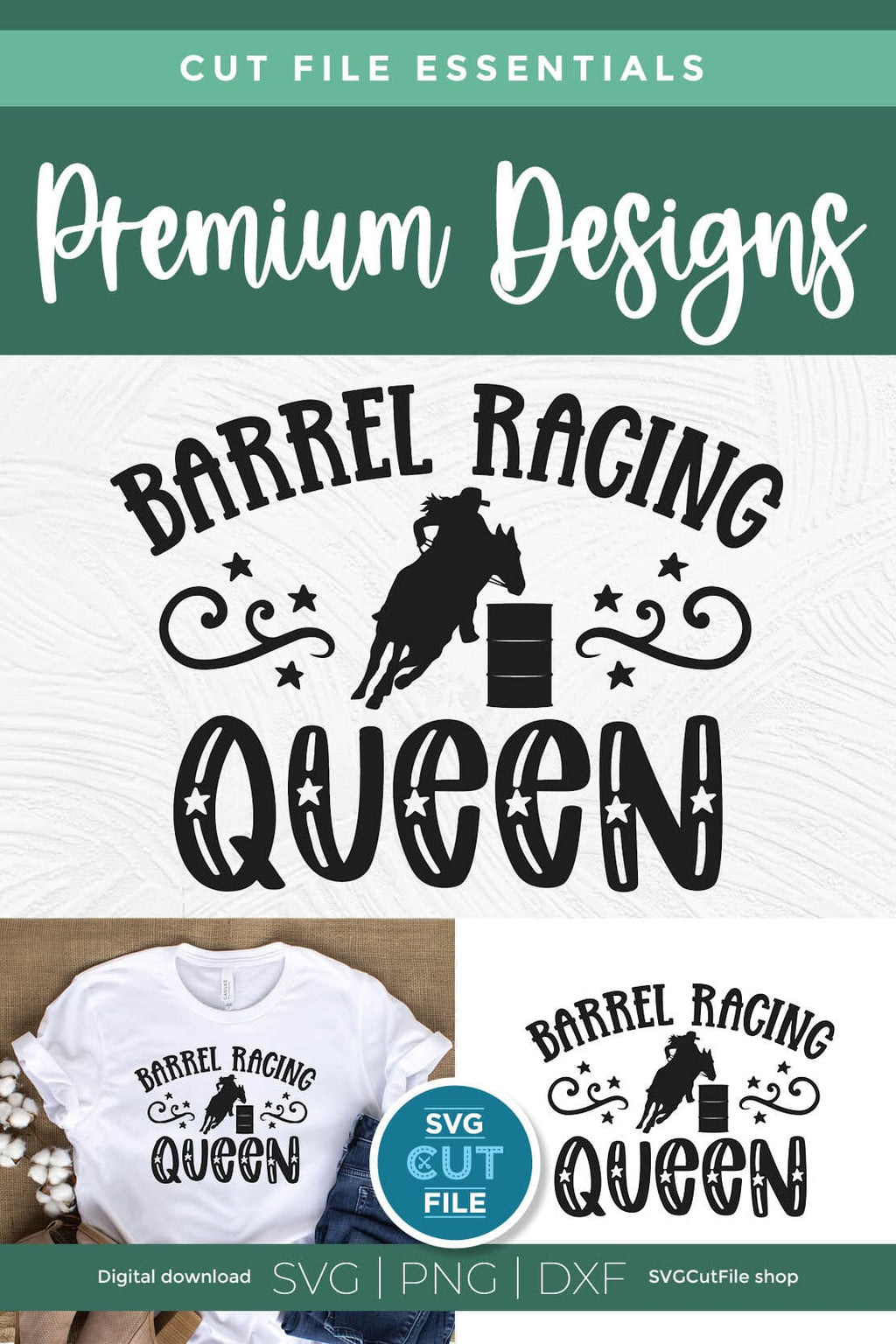 Barrel Racing Queen SVG for Cricut or Silhouette - So Fontsy
