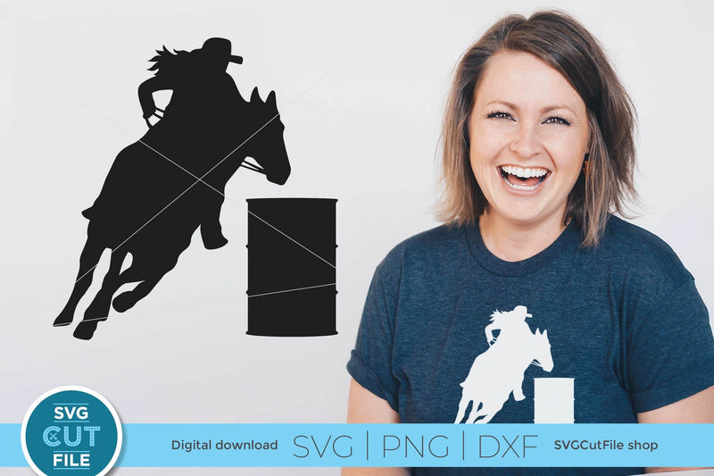 Barrel Racing svg-Barrel Racer SVG and Cowgirl Rodeo Clipart - So Fontsy