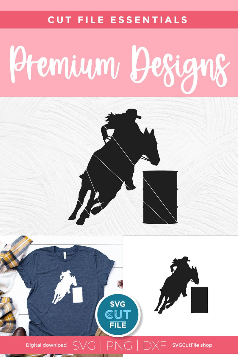 Barrel Racing svg-Barrel Racer SVG and Cowgirl Rodeo Clipart - So Fontsy