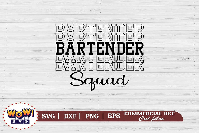 Bartender squad svg, Server squad svg dxf png, Bartender svg ...