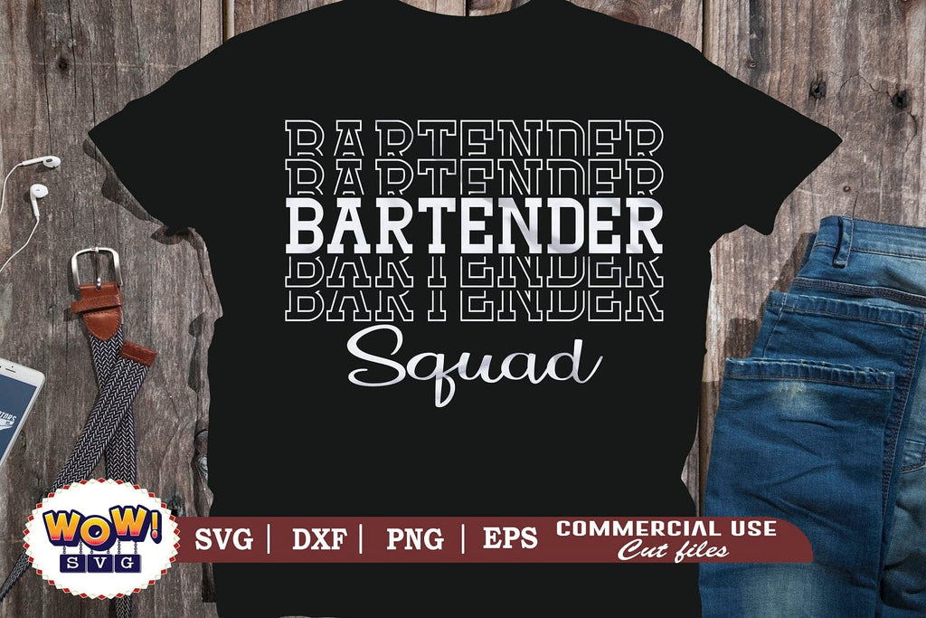 Bartender squad svg, Server squad svg dxf png, Bartender svg ...