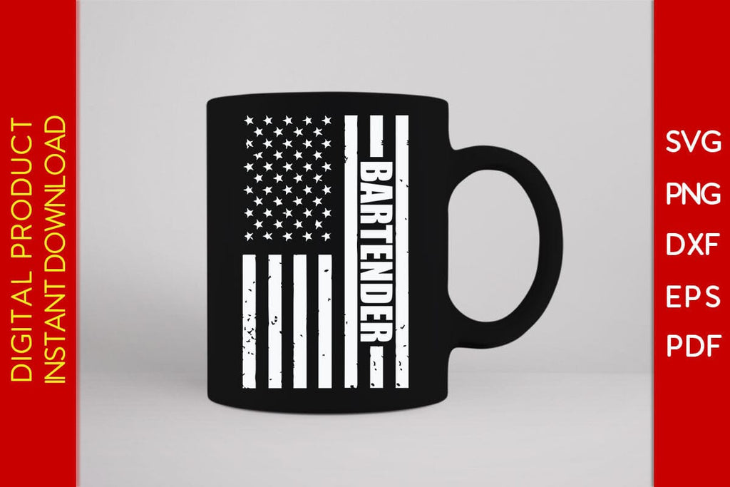 Bartender USA Flag SVG PNG PDF Cut File - So Fontsy