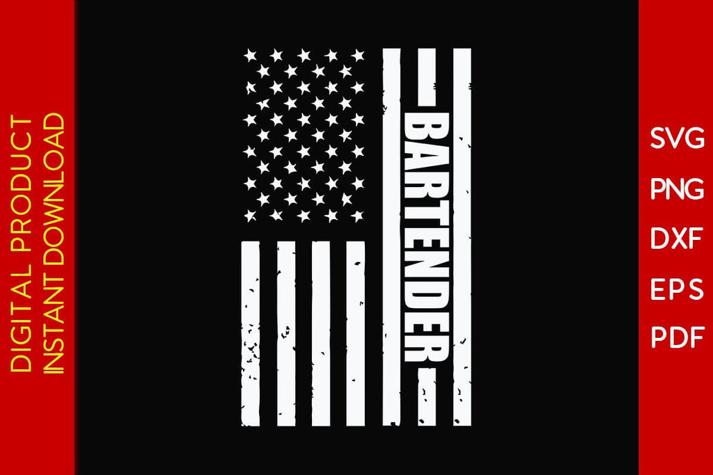 Bartender USA Flag SVG PNG PDF Cut File - So Fontsy