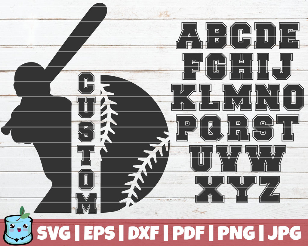 Baseball Custom Frame - Alphabet Included - So Fontsy