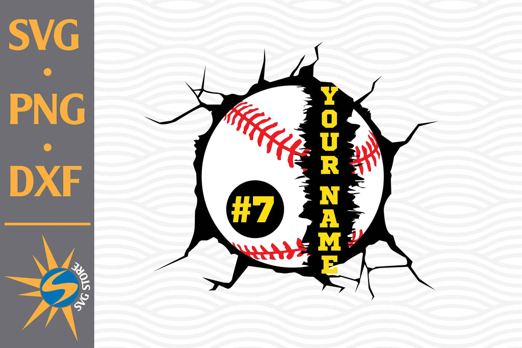 Baseball Custom Name SVG, PNG, DXF Digital Files Include - So Fontsy