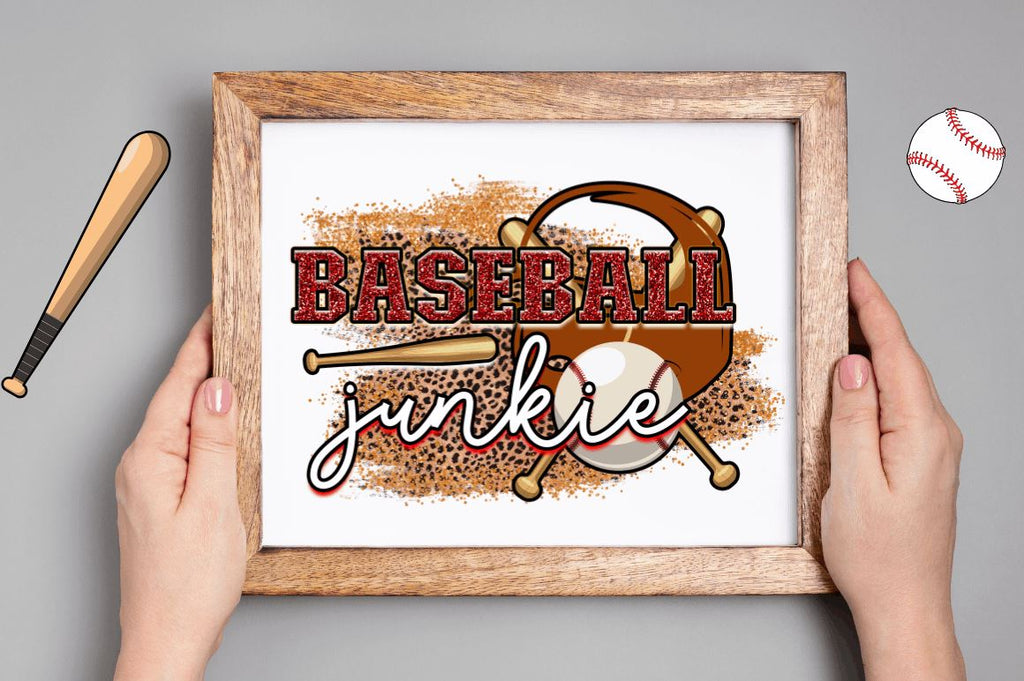 Baseball junkie Sublimation PNG, Baseball Sublimation Design - So Fontsy