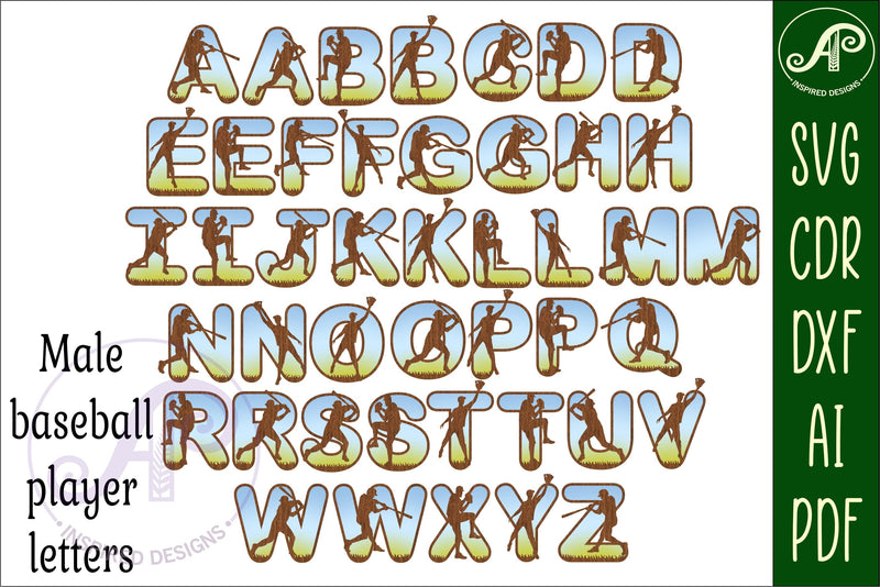 Baseball letters alphabet set. 114 layered letters. - So Fontsy