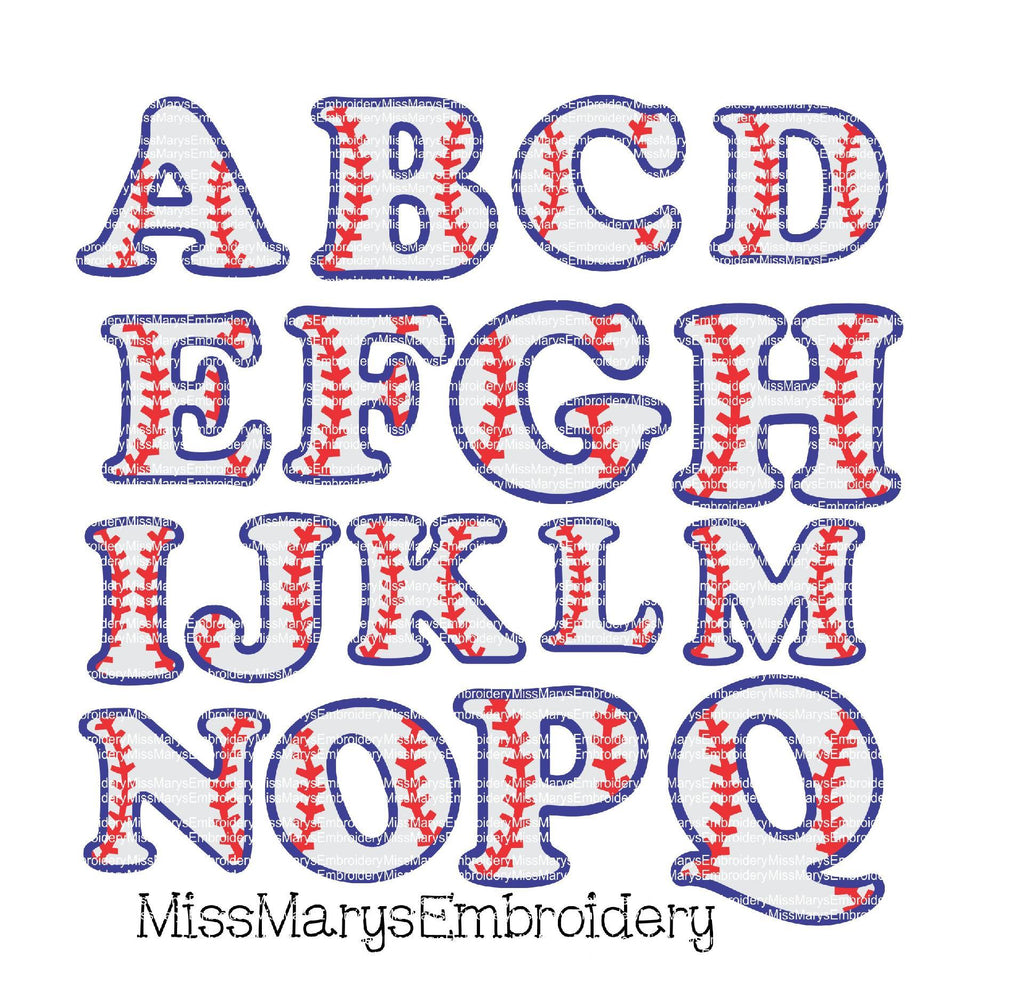 Baseball Letters & Numbers - So Fontsy