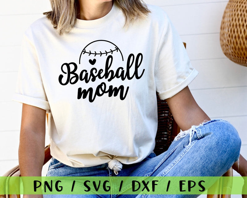 Baseball Mom Svg, Png Ai Eps Dxf, Baseball Cricut Cut Files, Silhouette ...