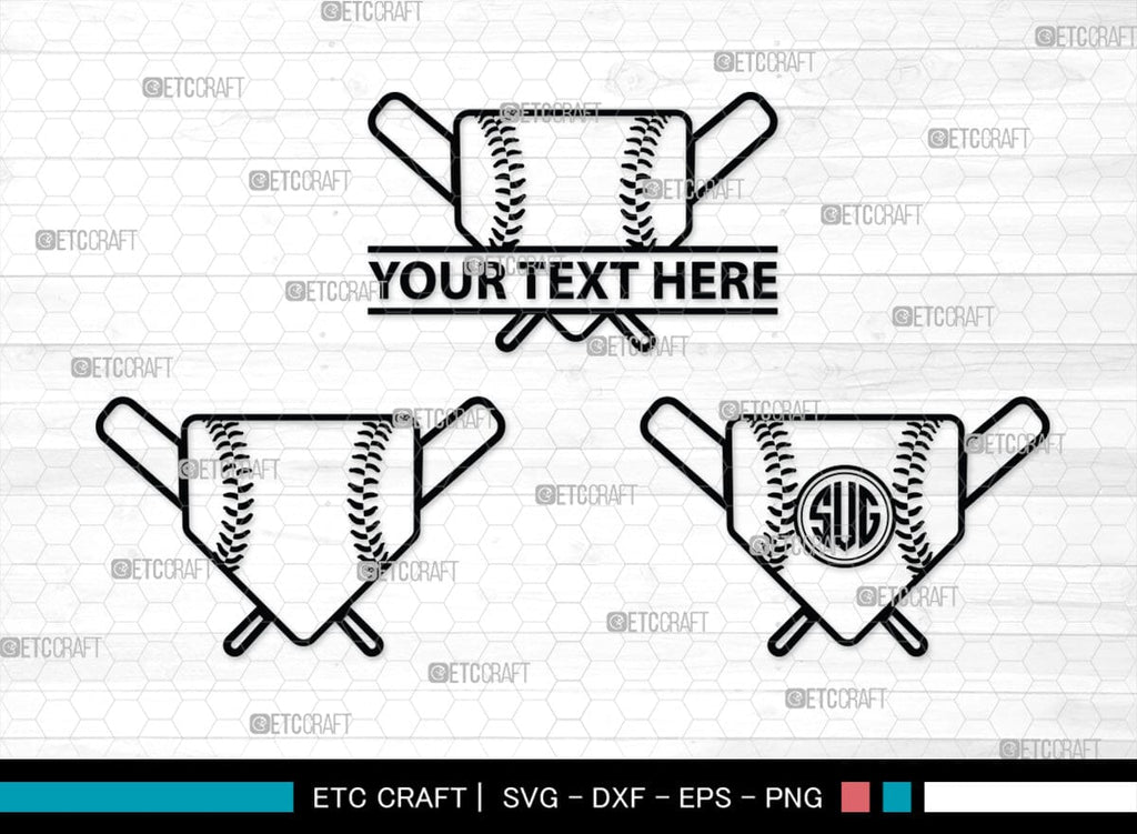 Baseball Monogram, Baseball SVG Cut Files, Baseball Silhouette ...