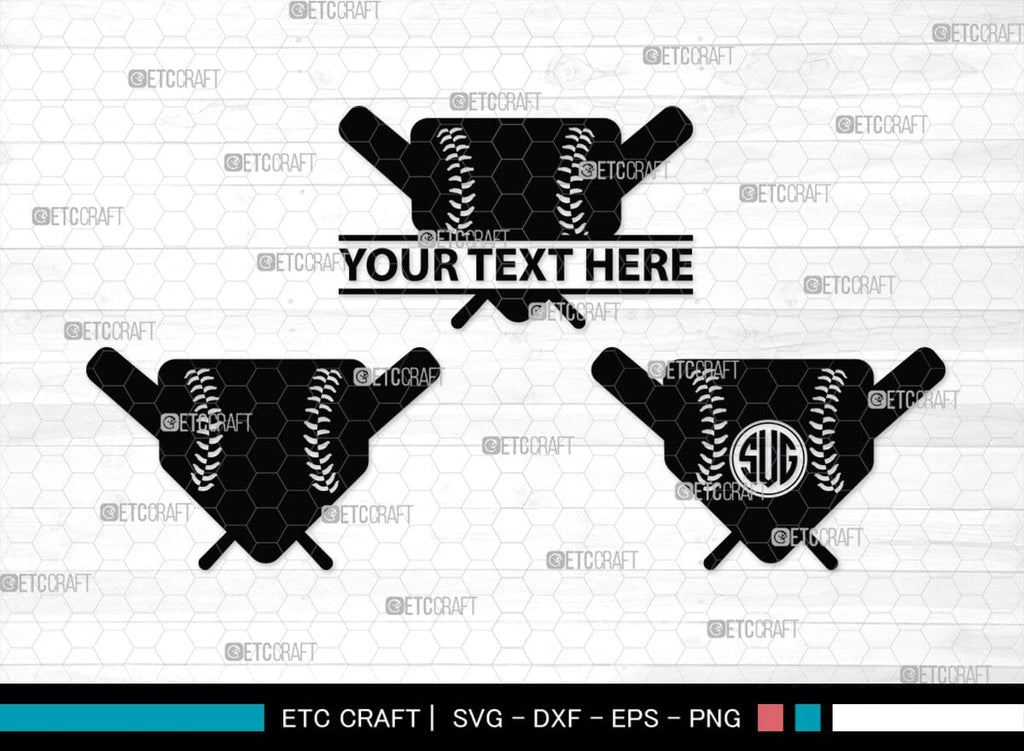 Baseball Monogram, Baseball SVG Cut Files, Baseball Silhouette ...