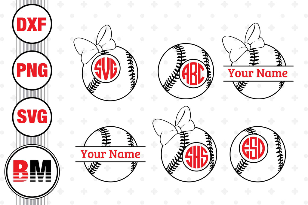 Baseball Monogram SVG, PNG, DXF Files - So Fontsy